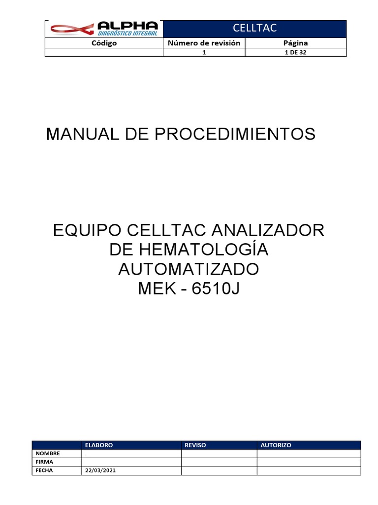 Oscar Celltac 1 | PDF | Calibración | Sangre