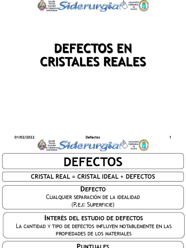 Defectos en Cristales Reales | PDF | Dislocación | Tratamiento a base ...