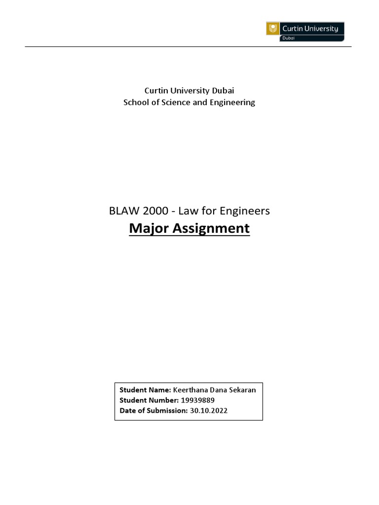 Engineering Law Assignment | PDF | Offer And Acceptance | Common Law