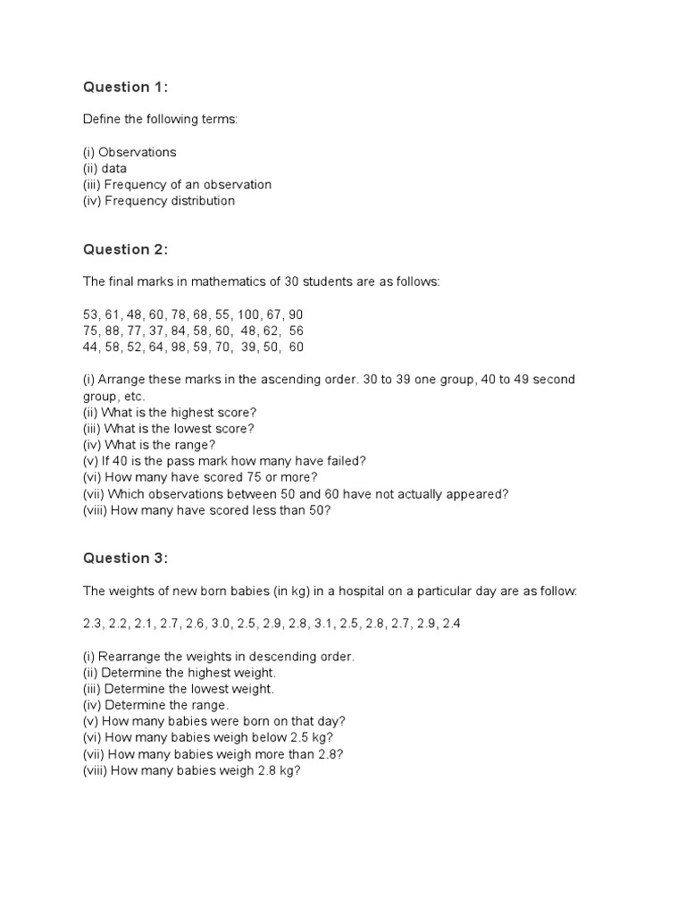 Data Handling-I (Presentation of Data) | PDF