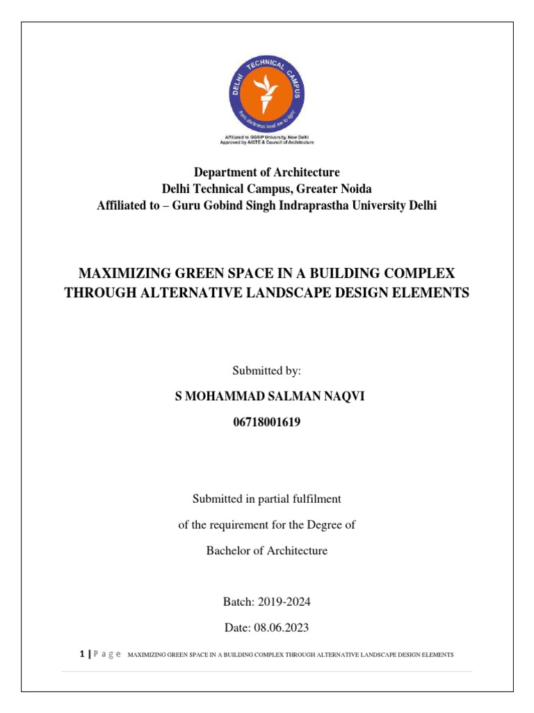 Maximizing Green Space in A Building Complex Through Alternative ...