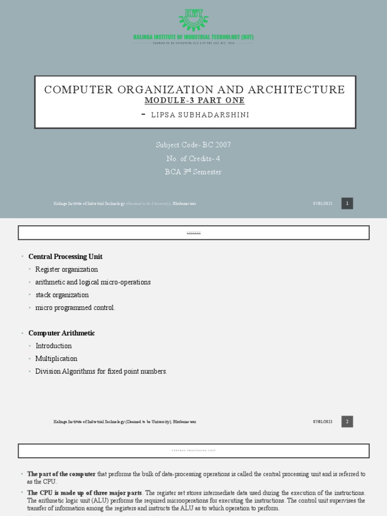 Module 3 - Part 1 | PDF | Central Processing Unit | Computer Engineering Module 3 - Part 1 | PDF | Central Processing Unit | Computer Engineering