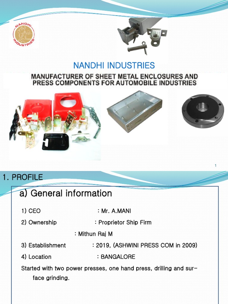 Nandhi Industries Presentation Revised | PDF | Quality | Service Industries