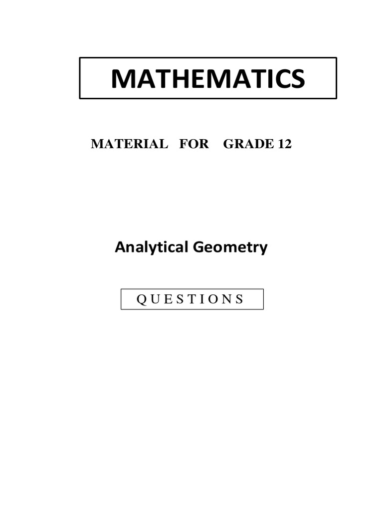 Analytical Geometry Questions | PDF | Circle | Elementary Mathematics