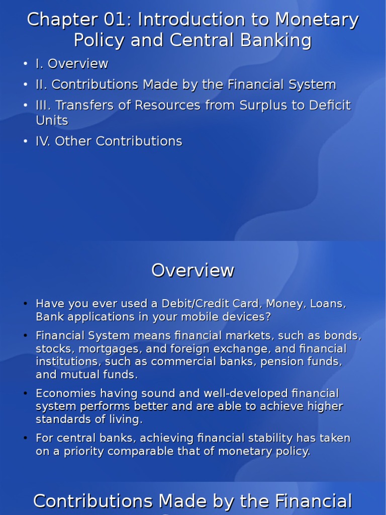 Chapter 1 & 2 (PPT) - Introduction To Monetary Policy and Central Banking | PDF | Securities ...