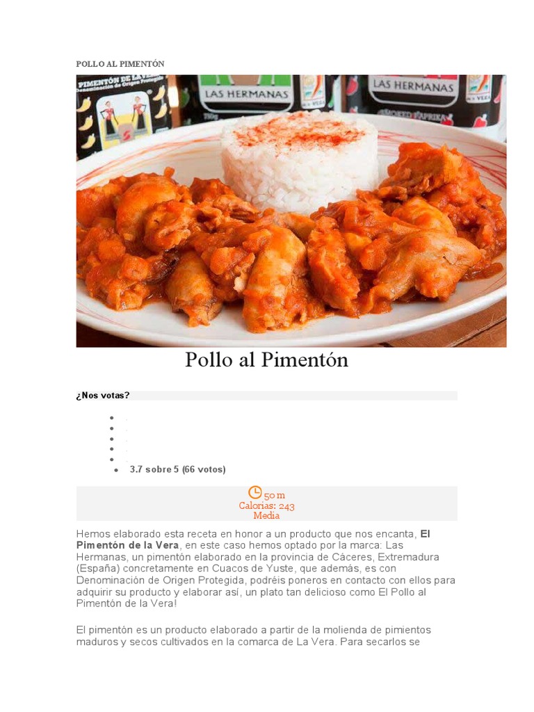 Pollo Al Pimentón | PDF | Pimenton | Cocina asiática