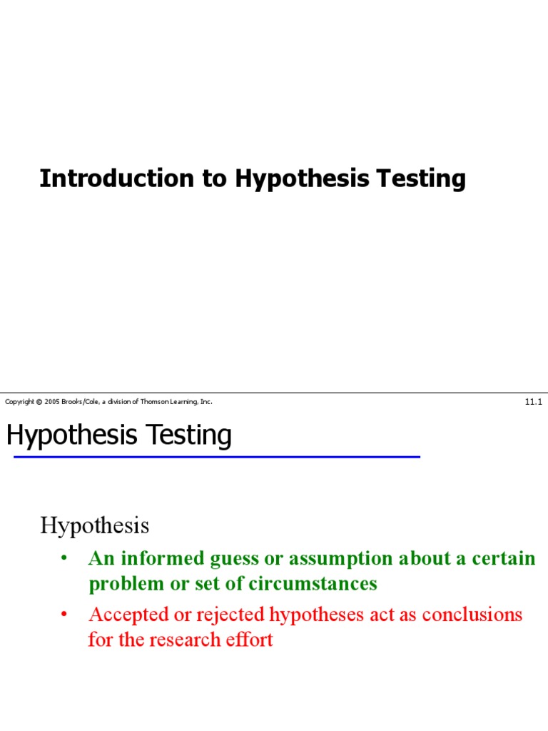 Hypothesis Testing | PDF | Type I And Type Ii Errors | Statistical ...