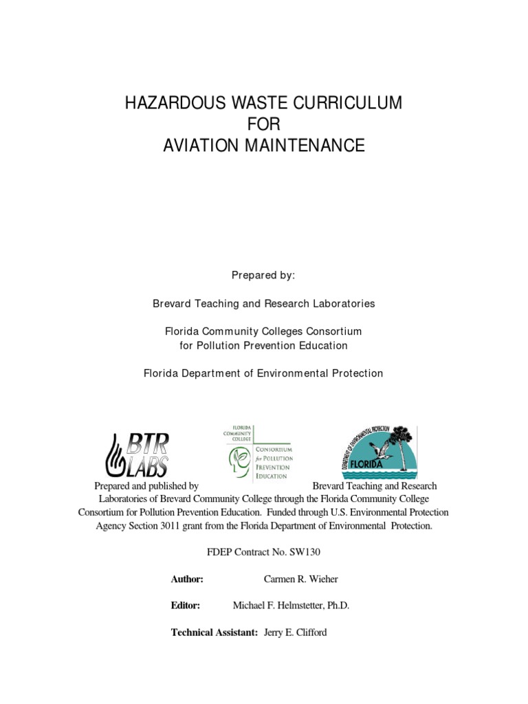 4-5) Hazardous Waste Curriculum For Aviation Maintenance | PDF ...