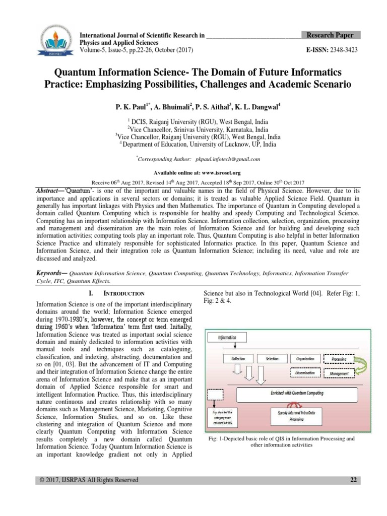 Quantum Information Science The Domain o | Download Free PDF | Computing | Information Science