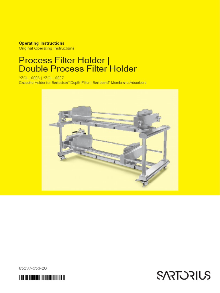 Sartoclear Process Double Process Filter Holder 2ZGL 0006 2ZGL 0007 ...