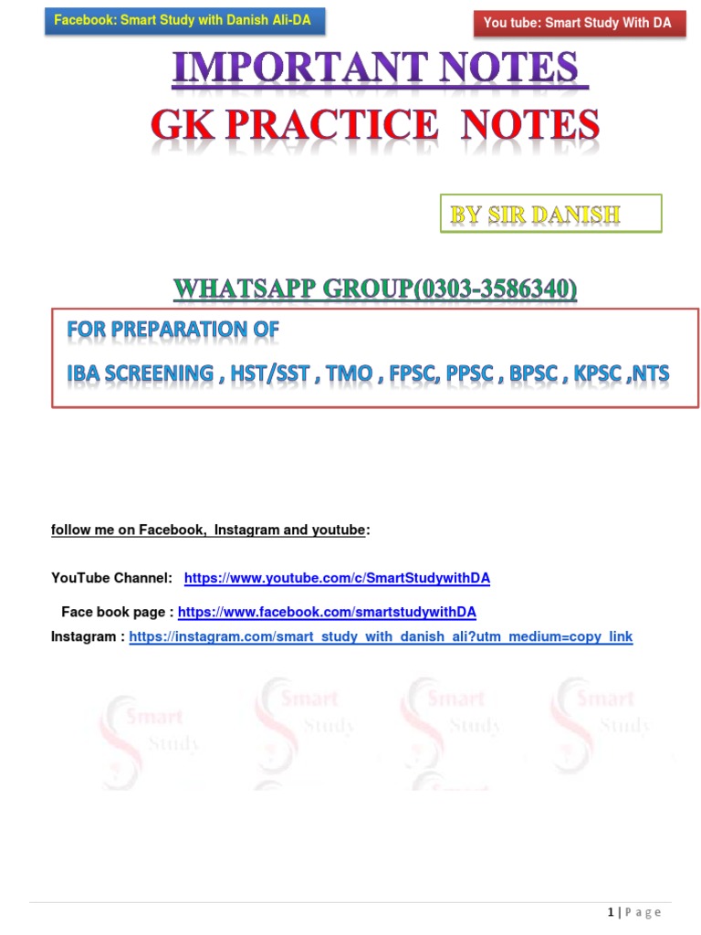 GK Notes Practice by Sir DA - 3 | PDF | Rock (Geology) | Sedimentary Rock