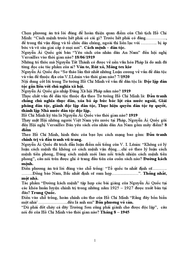 Đáp án BTTN số 2 | PDF