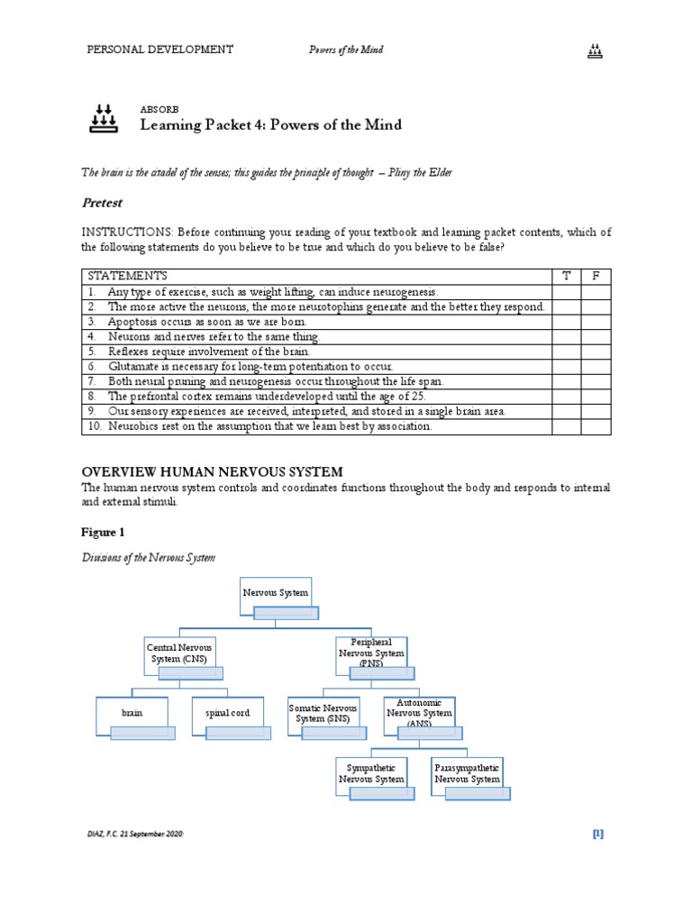 LP4 - Powers of The Mind - ABSORB | PDF | Neurotransmitter | Neuron