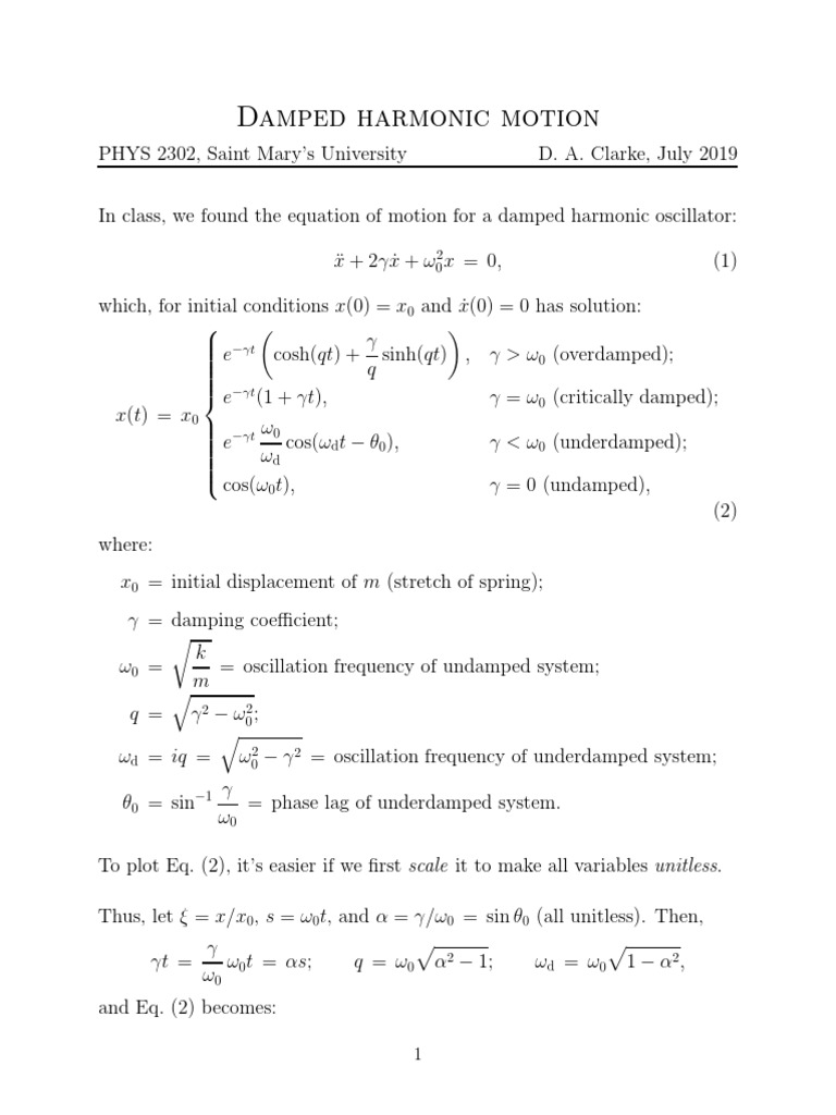 Damped | PDF | Damping | Oscillation