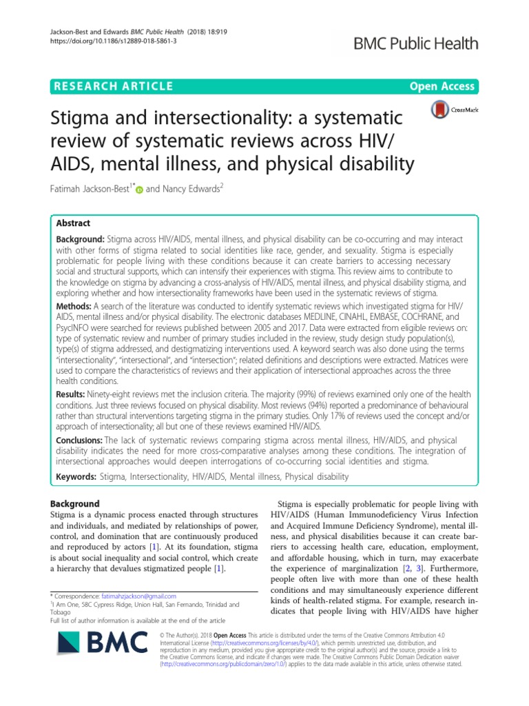 Jackson-Best Et Al - 2018 - Stigma and Intersectionality | PDF ...