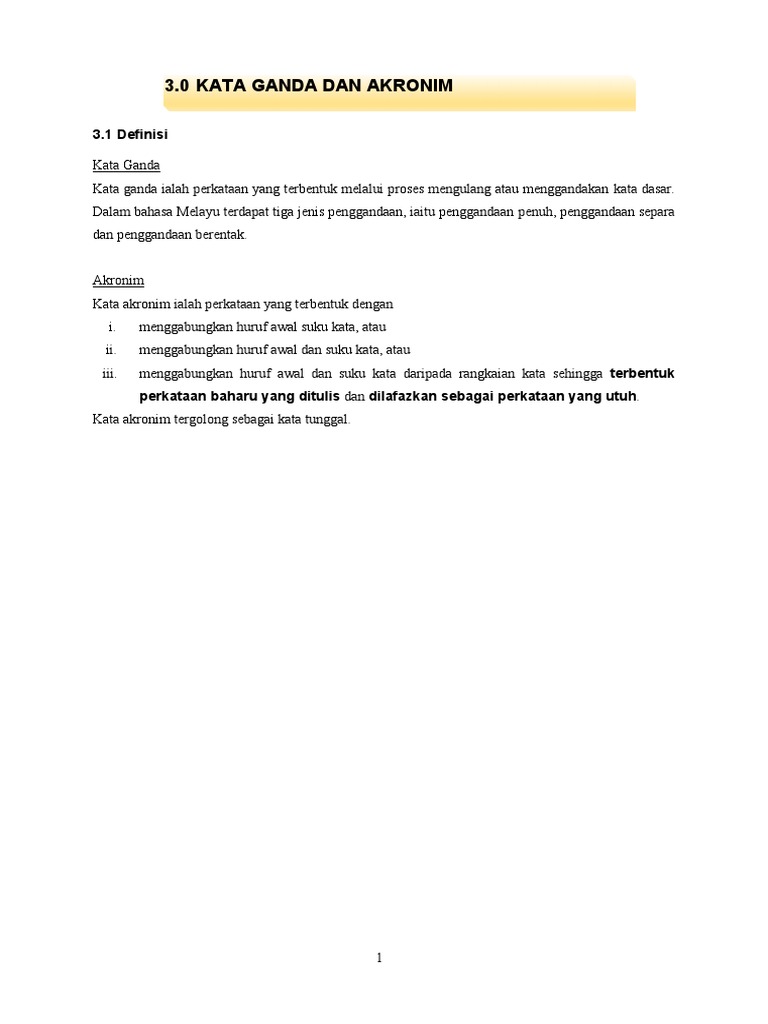 Kata Ganda Dan Akronim | PDF