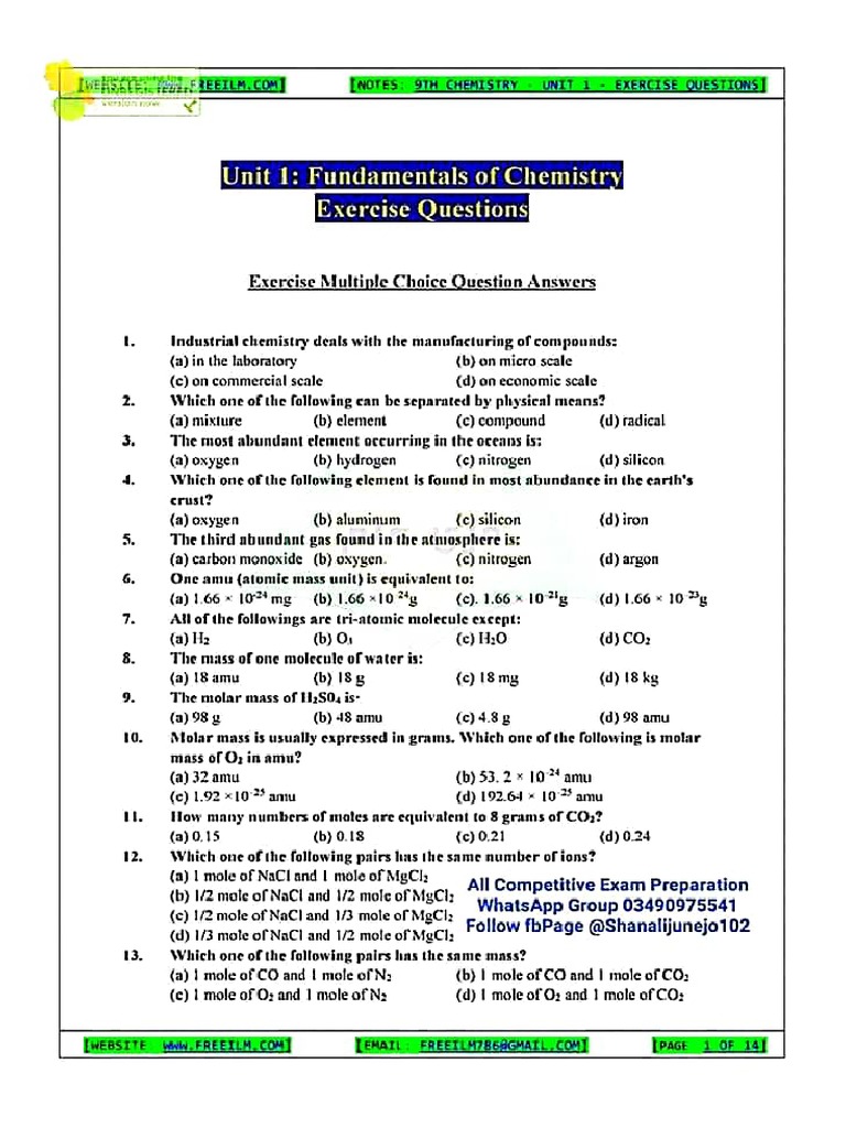 Chemistry Notes SST | PDF