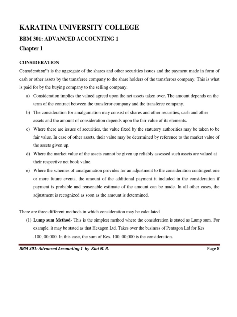 BBM 301 Advanced Accounting Chapter 1, Section 2 | PDF | Expense | Equity (Finance)