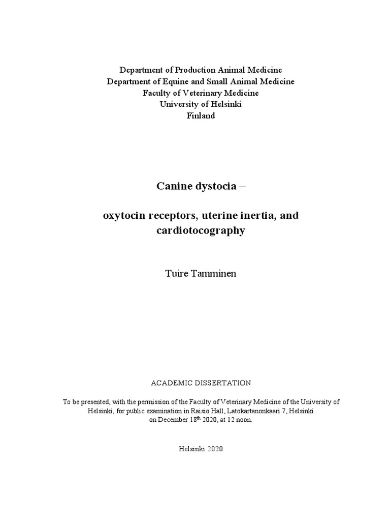 Canine Dystocia: Hormones and Monitoring | PDF | Muscle Contraction ...