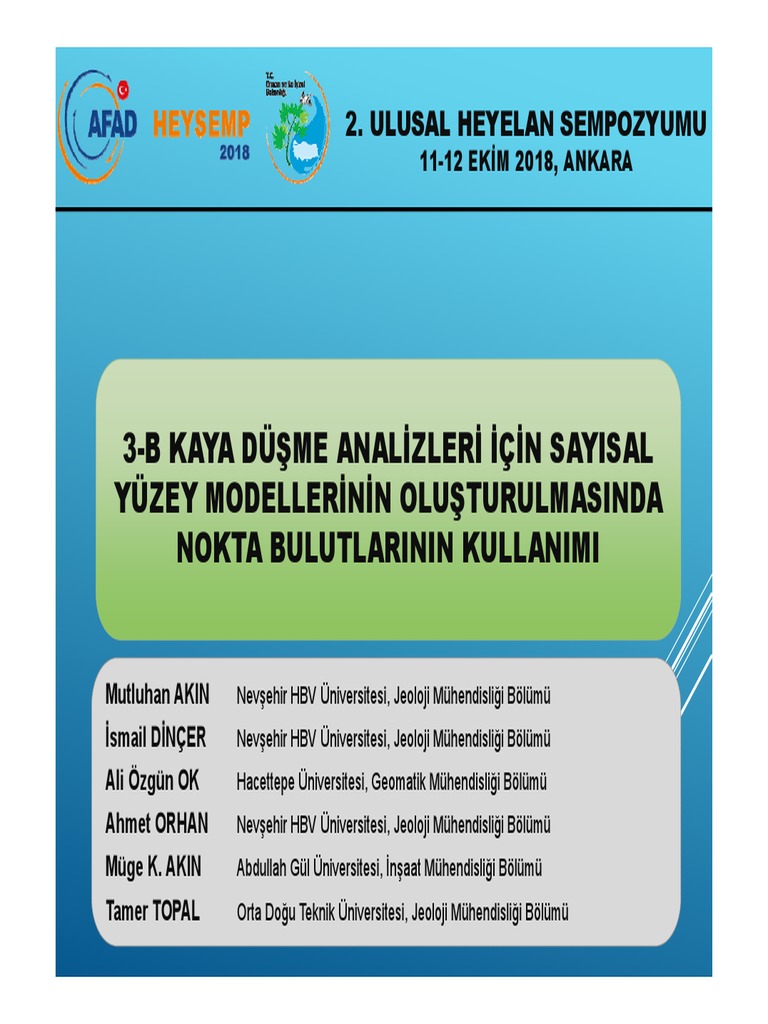 7 3-B Kaya Dusme Analizleri Icin Sayisal Yuzey Modellerinin ...