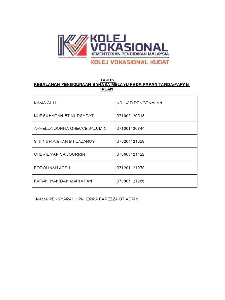 Folio Bahasa Melayu Sue | PDF