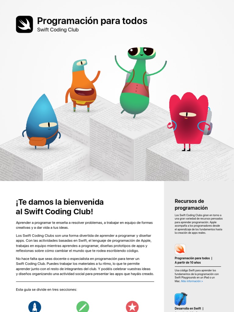 Swift Coding Club: Aprende a Programar | PDF | Software de la aplicacion | Programación de ...