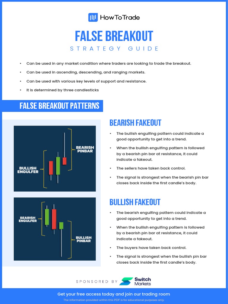 False Breakout (HowToTrade Cheat Sheet) | PDF | Market Trend ...