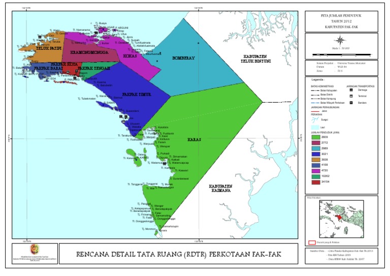 Gambar 3.6 Peta Sebaran Jumlah Penduduk Kabupaten Fakfak | PDF