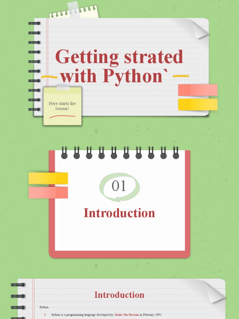 Tting Started With Python Pdf Python Programming Language