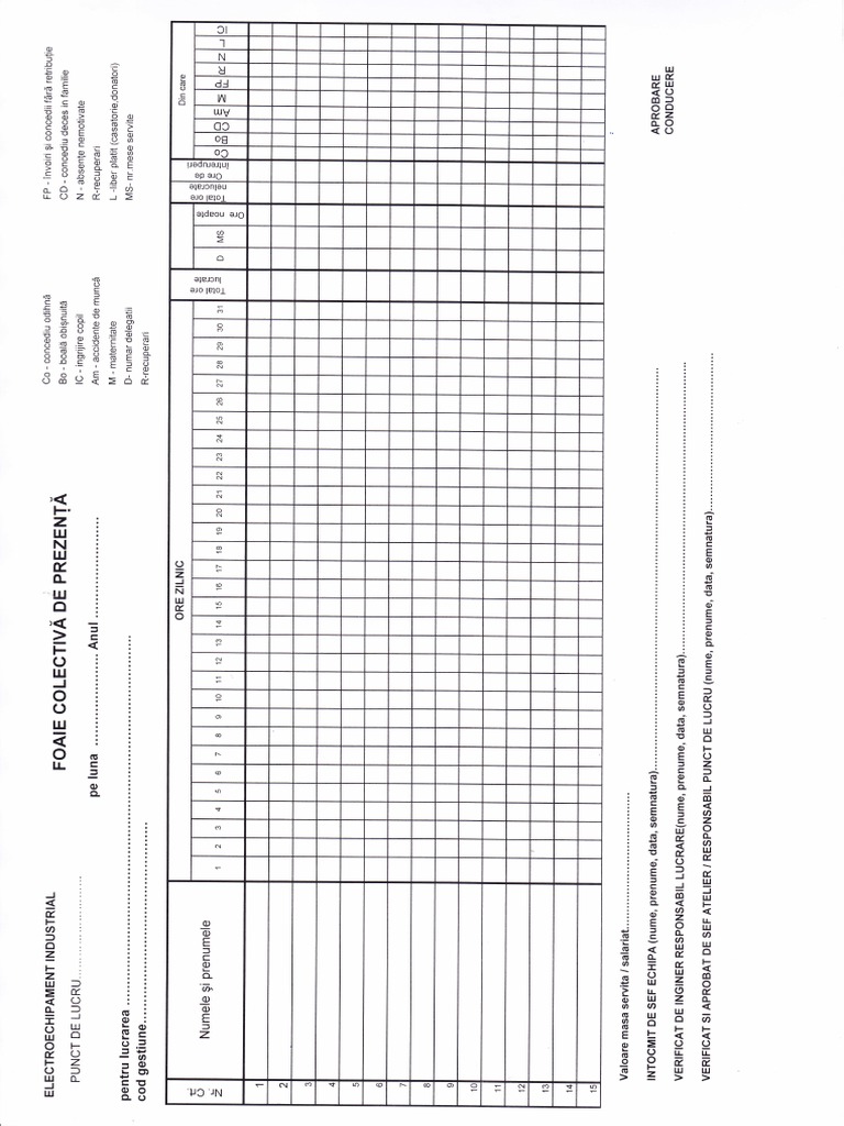 Anexa 3 Procedura Pontaj-Pontaj | PDF