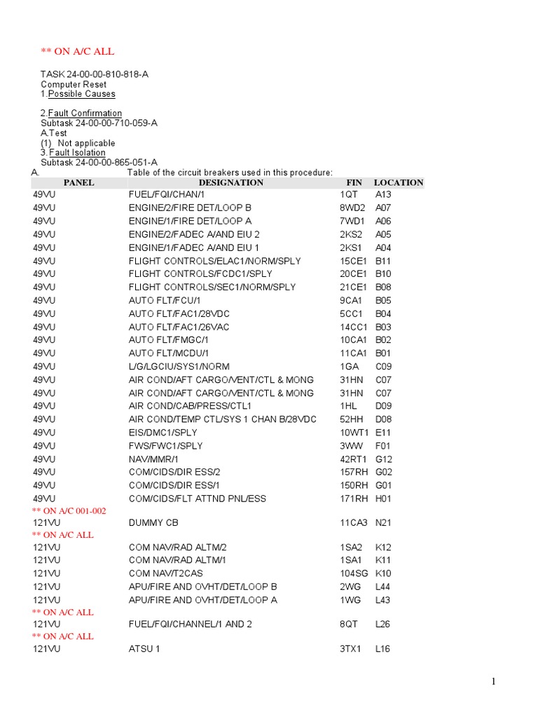 Combined Reset Tables Mod6 | PDF | Manufactured Goods | Aircraft