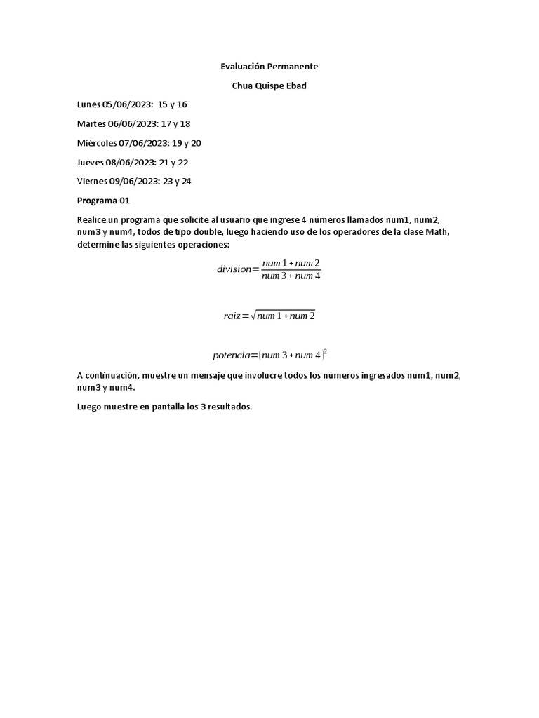 TAREA 02 - Reforzamiento Java | PDF | Java (lenguaje de programación) | Ingeniería Informática