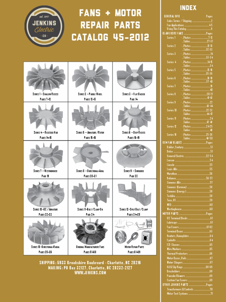 Fans Amp Motor Index Repair Parts Catalog | Download Free PDF ...