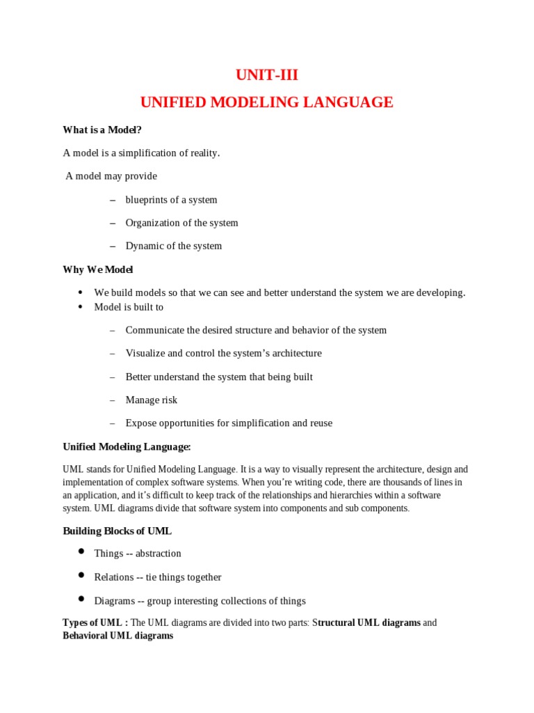 Se Unit-3 | PDF | Class (Computer Programming) | Unified Modeling Language