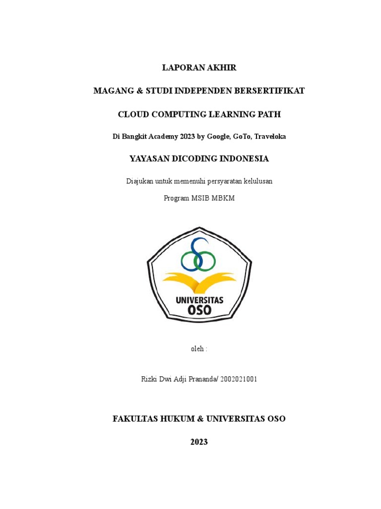 Laporan Akhir MSIB Bangkit 2023 | PDF