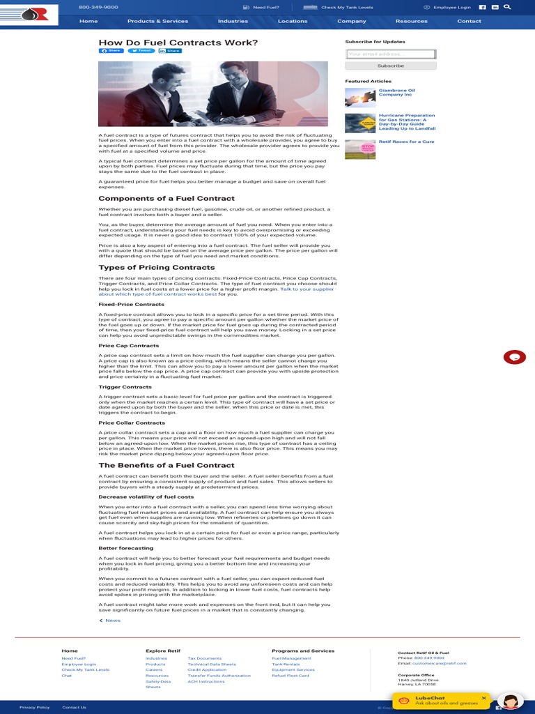 How Do Fuel Contracts Work? - Retif Oil & Fuel | PDF | Petroleum ...