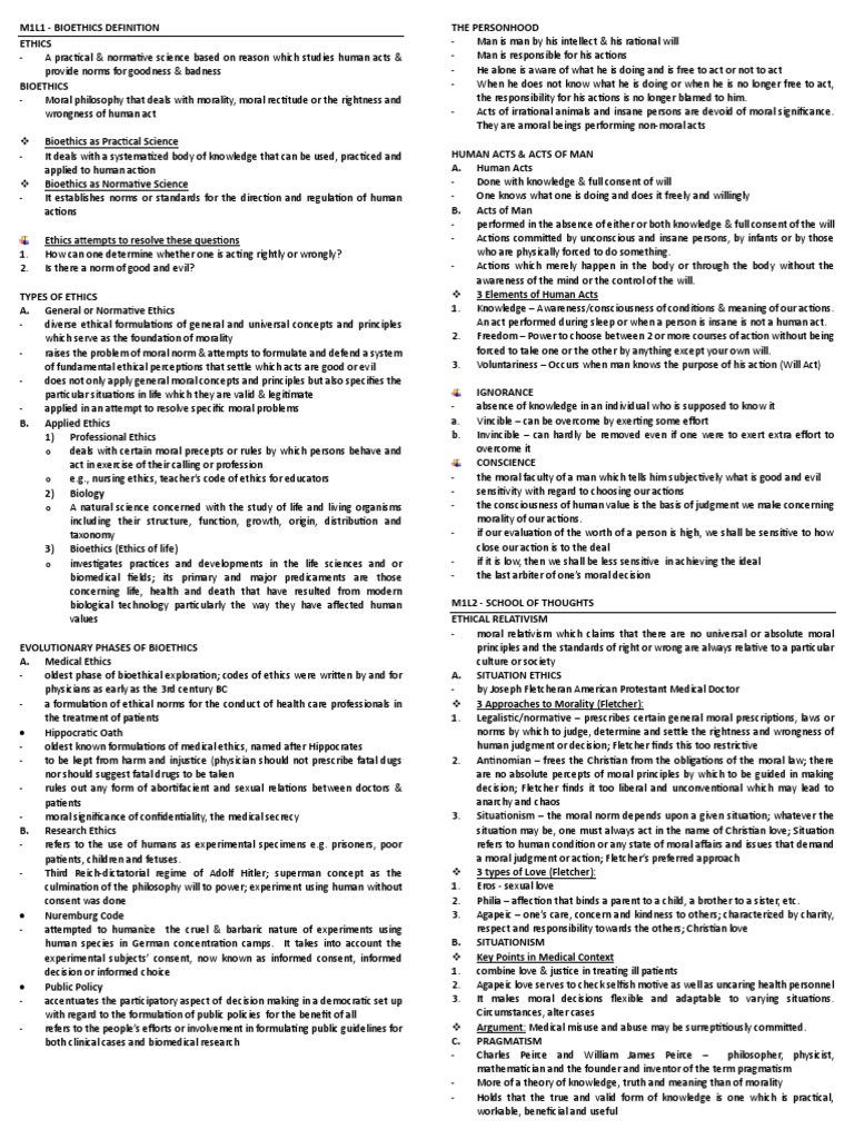 Bioethics Midterm Readings | PDF | Utilitarianism | Morality
