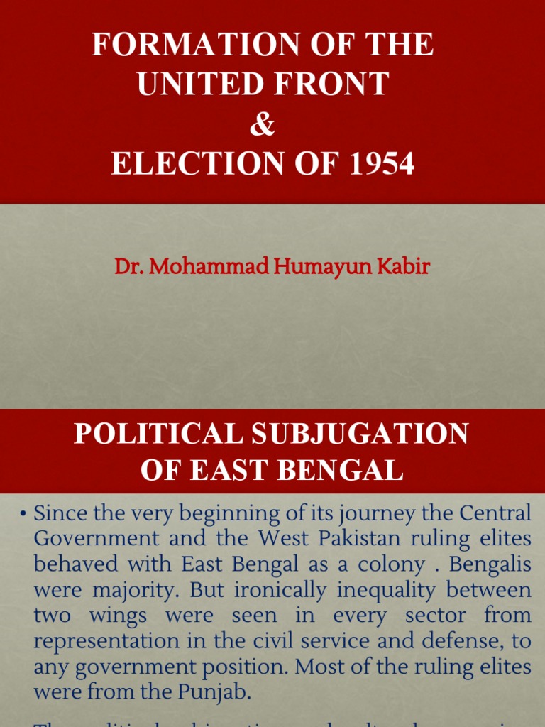 15 United Front 1954 | PDF | Pakistan | Bangladesh