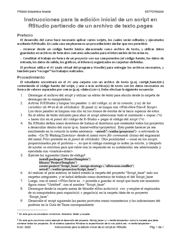 Guía para editar scripts en RStudio | PDF | Archivo de computadora | Lenguaje de escritura