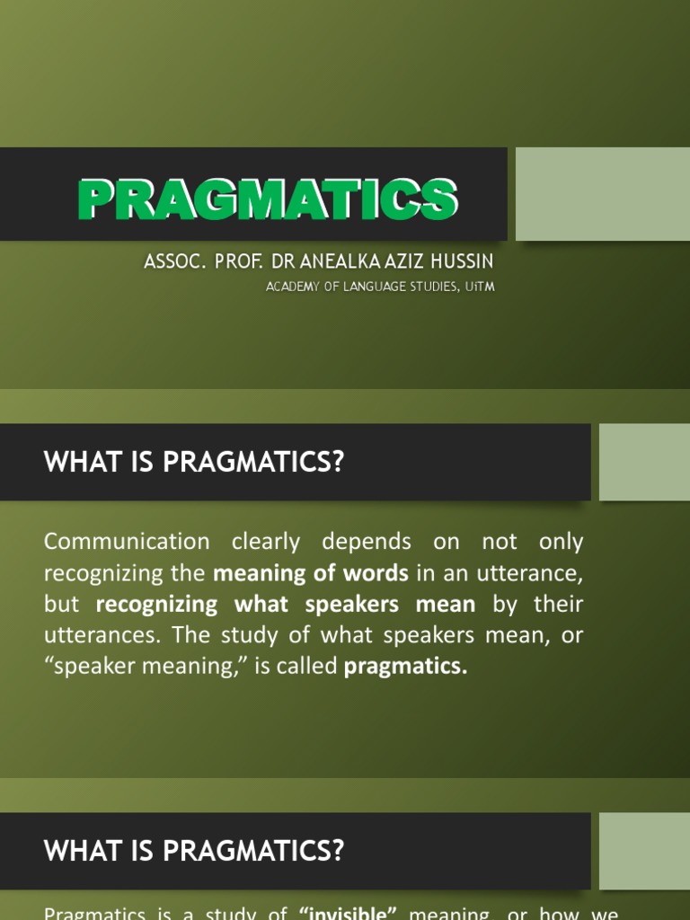 ALS426 Chapter 4c Pragmatics | PDF | Question | Syntax