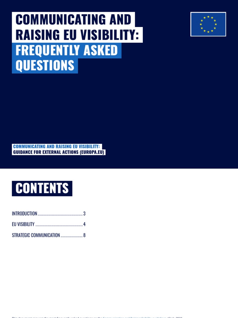 Communicating and Raising EU Visibility FAQ | PDF | European Union | Strategic Communication