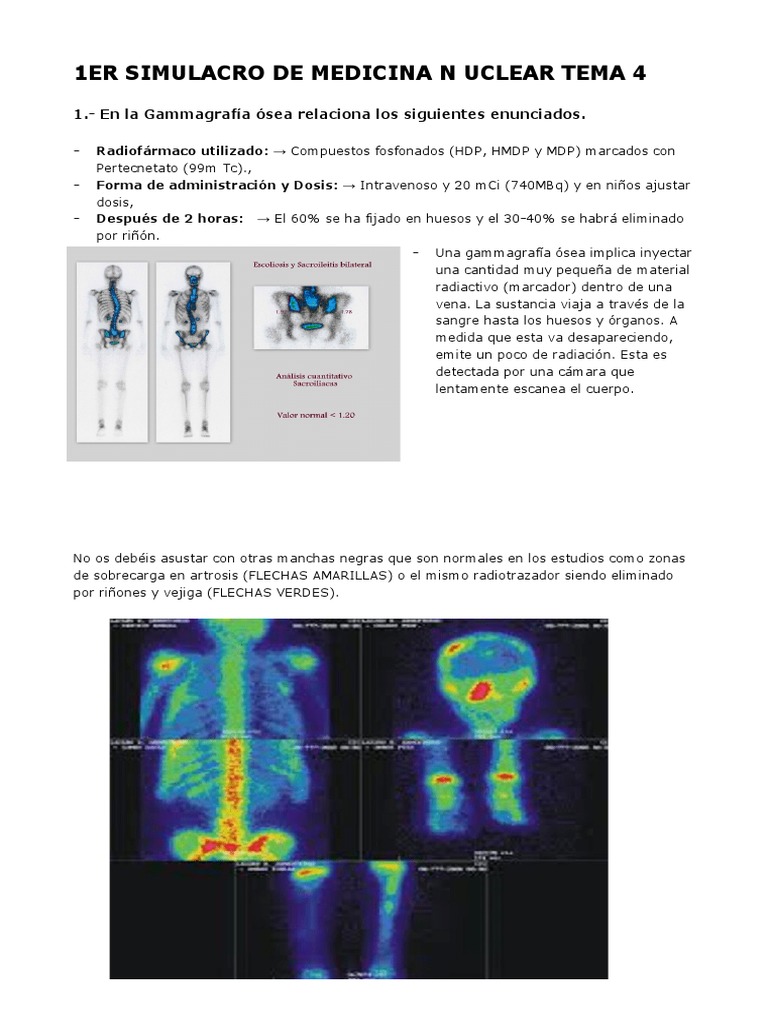 1er Simulacro de Medicina N Uclear Tema 4 | PDF | Pulmón | Embolia