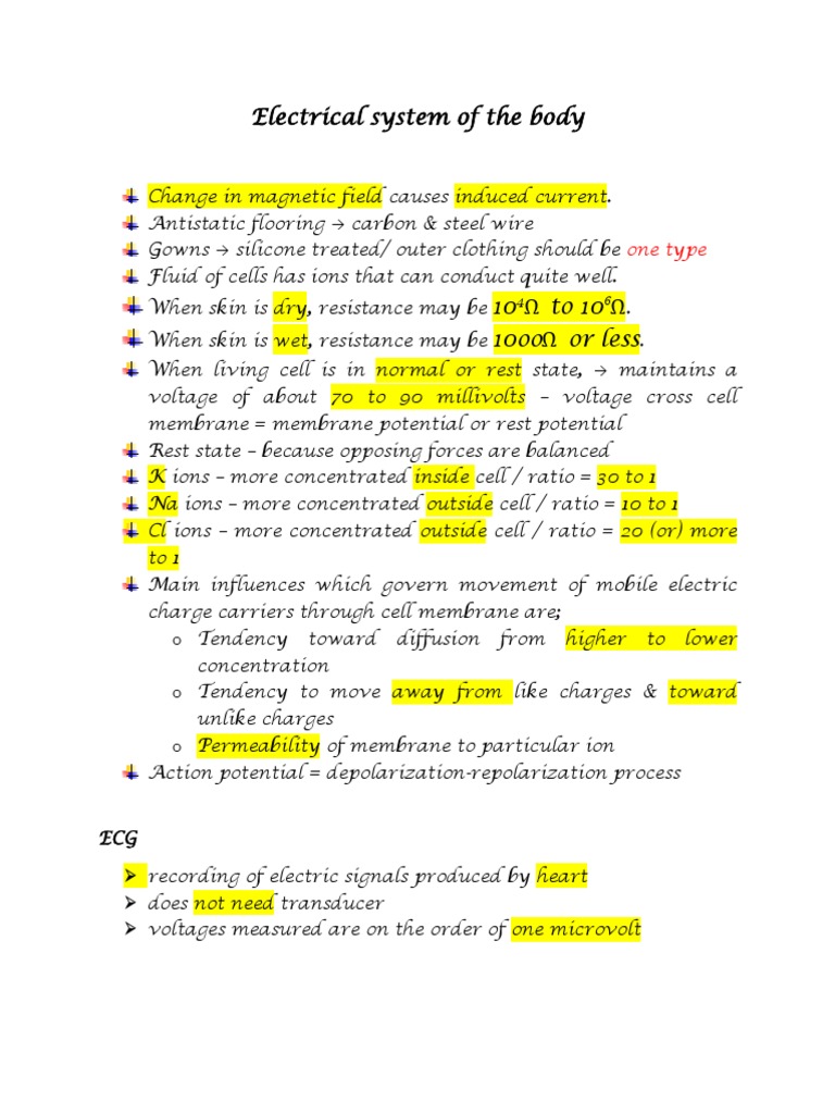 Electrical System of the Human Body | PDF | Electromagnetic Induction ...