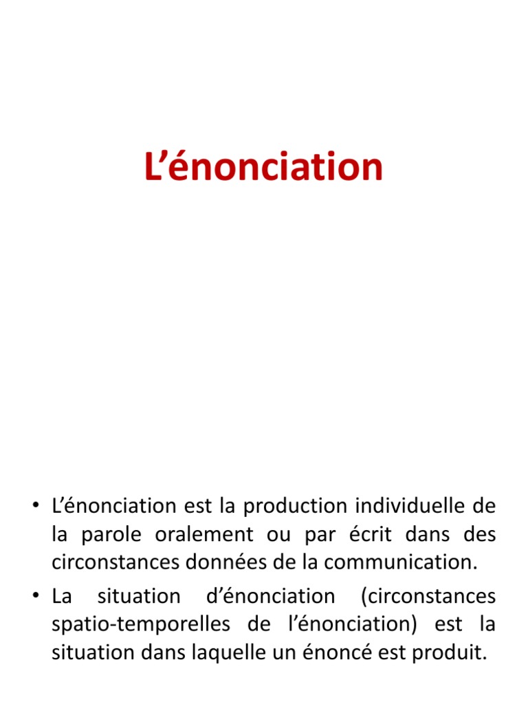 Comprendre l'énonciation en français | PDF | Pronom | Sémiotique