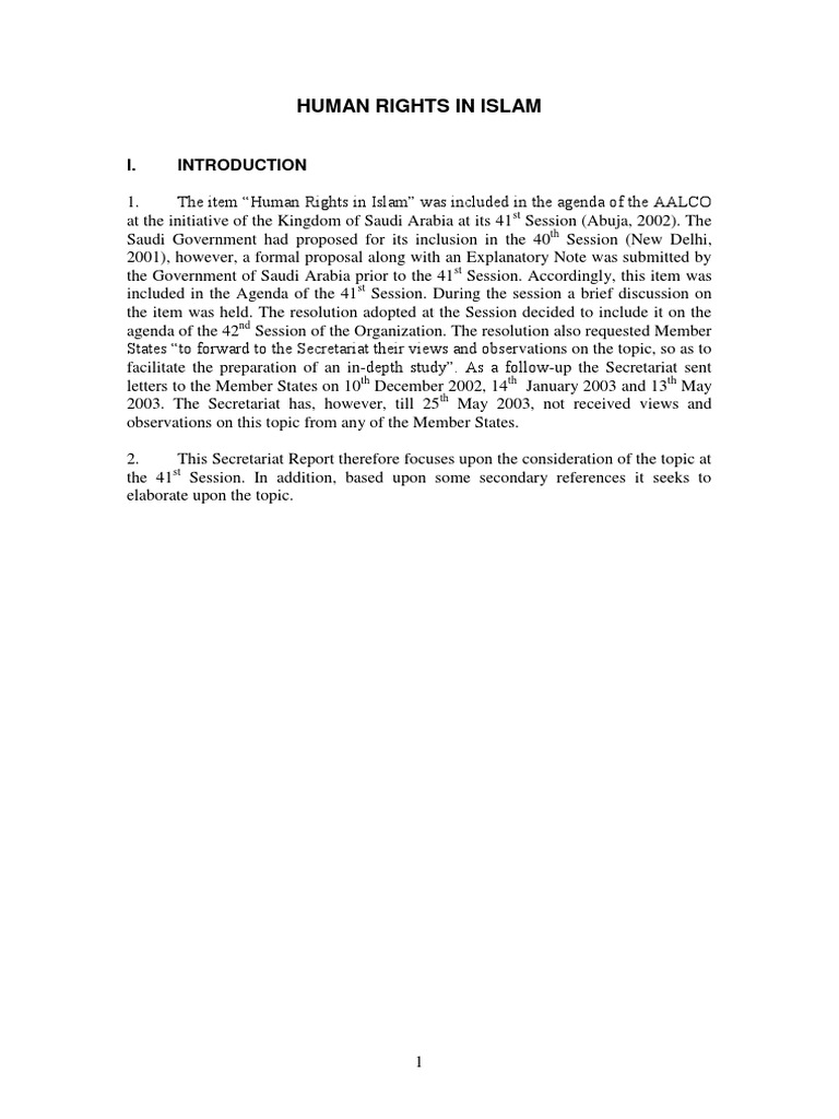 Human Right in Islam | PDF | Human Rights | United Nations