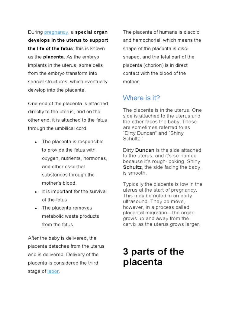 Types of Placenta | PDF | Placenta | Uterus
