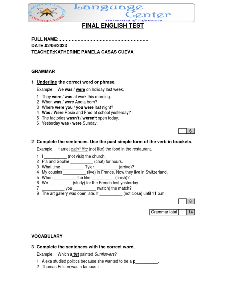 Final English Test-May 2Q | PDF | Linguistics | Human Communication