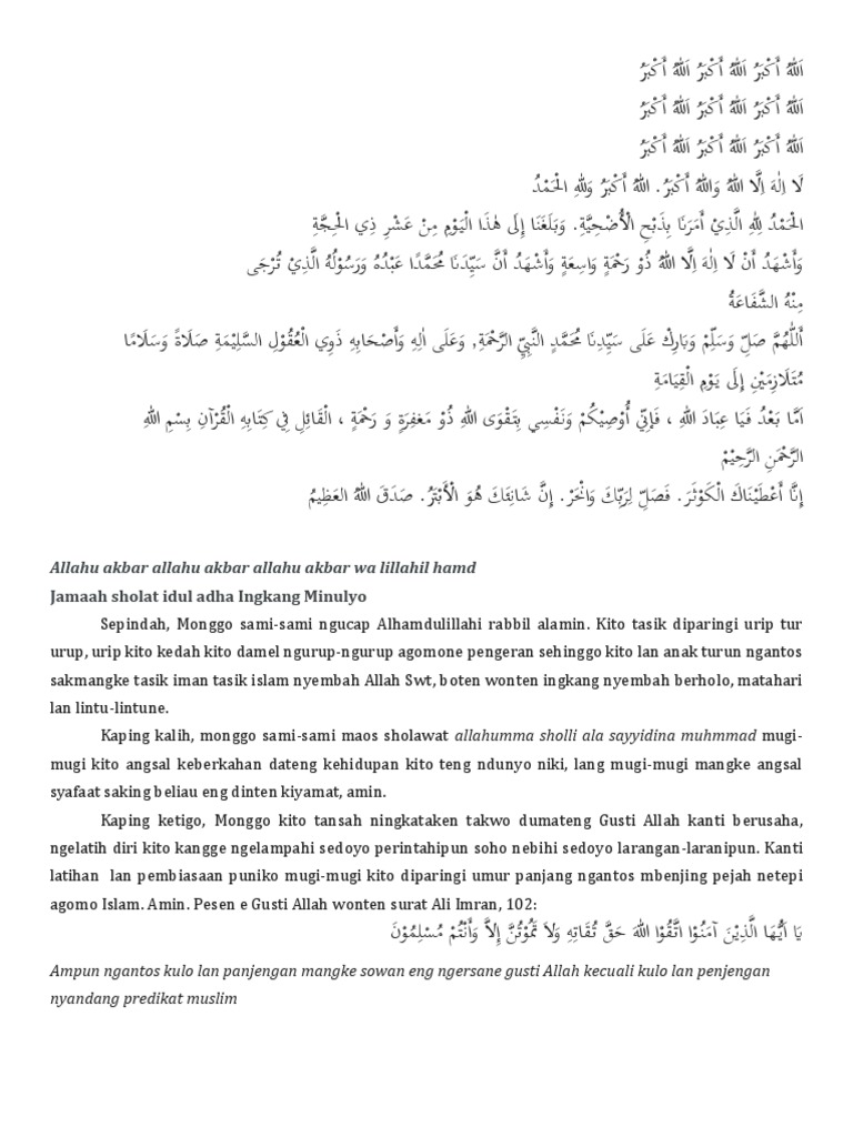 Khutbah Idul Adha Bahasa Jawa Pdf