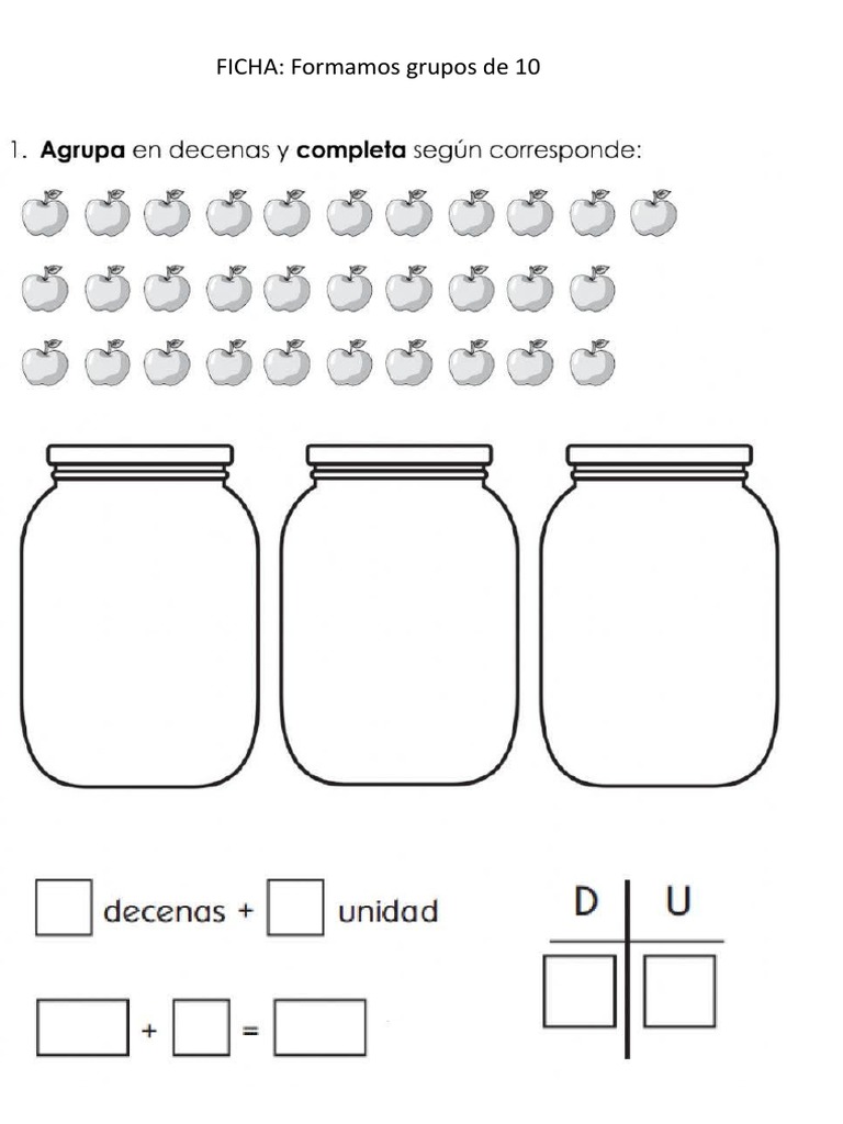 1° Ficha Formamos Grupos de 10 | PDF