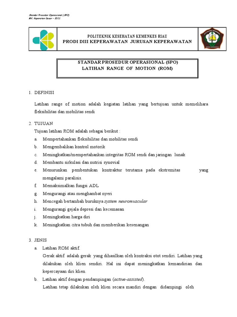 Sop Rom Stroke | PDF